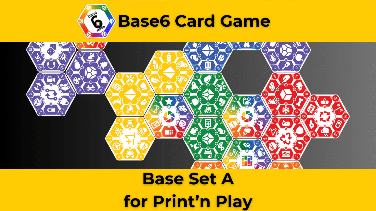 Base6 Card Game Base Set A for Print and Play - Base6 Card Game